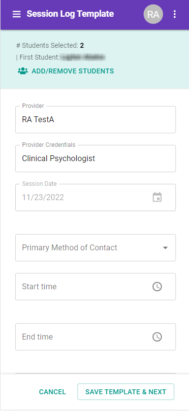 Creating session logs – eCSSS Lōkahi Mobile App Help